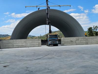 China PPGI GI Mobile K Span Roll Forming Machine For Masonry Concrete And Steel Structures for sale