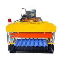 China Brazil Material Thickness 0.3-0.8mm Roll Forming Machine Metal Steel Roof Tile Making Hydraulic Cutting for sale