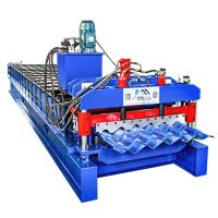 China 3.5T Metal Roof Tile Roll Forming Machine With 9-11 Rows Roller Cr12 Cutting Blade for sale