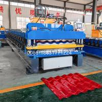 China Aluminum Steel Hydraulic Cutting Tile Roll Forming Machine for sale