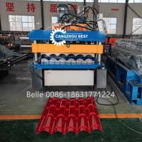China Chain Transmission 9-11 Rows Roof Tile Roll Forming Machine for 300H Steel Roofing for sale