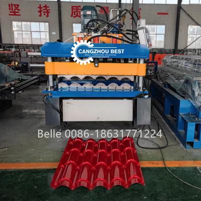 China Chain Transmission 9-11 Rows Roof Tile Roll Forming Machine for 300H Steel Roofing for sale