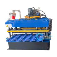 China Color Steel PLC Control Hydraulic Pressing& Cutting Zee Roof Tile Roll Forming Machine for sale