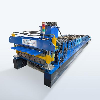 China Steel Profile Double Layer High Rib Zimbabwe Popular Roofing Sheet Roll Forming Machine for sale