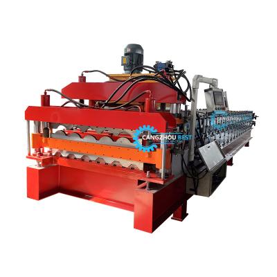 China Coil Width 1220mm Roof Tile&Trapezodial Roof Sheet Double Layer Roof Roll Forming Machine for sale