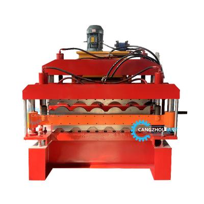 China Europe Color Bamboo Roof Tile IBR Roof Sheet Double Layer Roll Forming Machine for sale