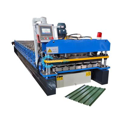 China 1050mm Galvanized Steel Roofing Profile Trapezodial Sheet Roll Forming Machine for sale