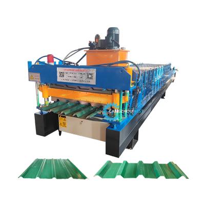 China Durable Double Layer Trapezodial Steel Profile Roofing Sheet Roll Forming Machine for sale