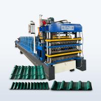 China 0.25-0.6mm Thickness Three Layer Roll Forming Machine 5.5Kw Main Motor Power for sale