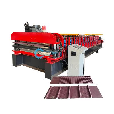 China 0.25-0.6mm Material Thickness 5.5×1.4×1.5m Double Layer Forming Machine 8-12m/min Forming Speed for sale