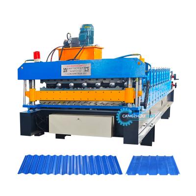 China 0.6mm Roof Sheet Roll Forming Machine By Delta PLC For Big Projects for sale