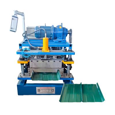 China Hydraulic Cut Off Galvanized Steel Profile Portable Kr18 Standing Seam Roof Roll Forming Machine for sale