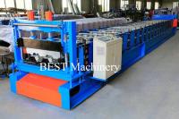 China Hydraulic Press Logo Steel Decking Sheet Floor Roll Forming Machine PLC Control System for sale