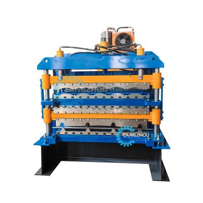 China Chile Popular Zee Tile Corrguated Tr4 Three Layer Roof Sheet Roll Forming Machine for sale