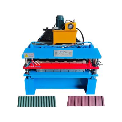 China PPGI Raw Material Double Layer Roll Forming Machine With 3Kw Main Motor Power Delta Inverter for sale