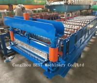 China Corrugated Roof Sheet Steel Making Roll Forming Machine Hydraulic Cutting for sale