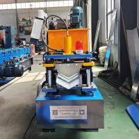 China Color Steel Tile Roof Ridge Cap Roll Forming Machine PLC Control Hydraulic Cutting Steel Profile for sale