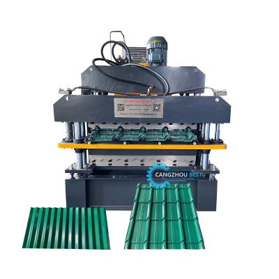 China Bolivia's popular fully automatic 840 IBR trapezoidal 836 glazed tile roofing sheet double-layer roll forming machine for sale