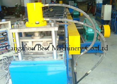 China Chain Driven 2 Waves W Beam Highway Guardrail Roll Forming Machine 8-12m/Min Capacity for sale