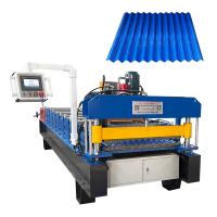 China PLC Controlled Hydraulic Cutting Roll Forming Machine for Corrugated Roofing Sheets at 8-12m/min for sale