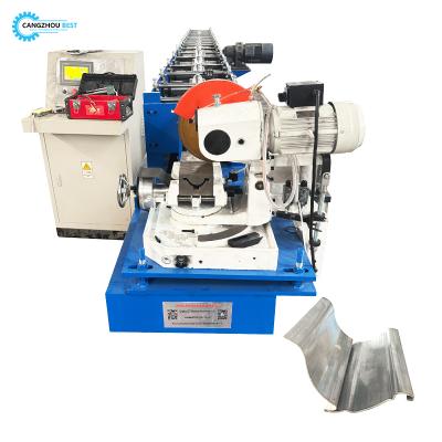 China Stainless Steel Saw Cutting Type Customzied Gutter Making Roll Forming Machine for sale