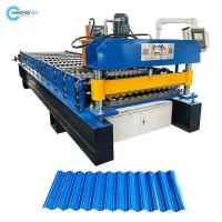 China Zambia Popular Color Steel Automatically Cutting Corrugated Roofing Sheet Roll Forming Machine for sale