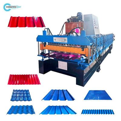 China Double-layer roll forming machine for roof and wall panels Multifunctional Double-Layer Color Steel Forming Machine for sale