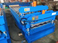 China Low Noise Corrugated Roof Tile Roll Forming Machine 350H Steel Hydraulic Cutting for sale