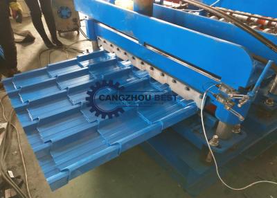 China Building Material Zinc Metal Glazed Roof Tile Roll Forming Machine PLC Control for sale