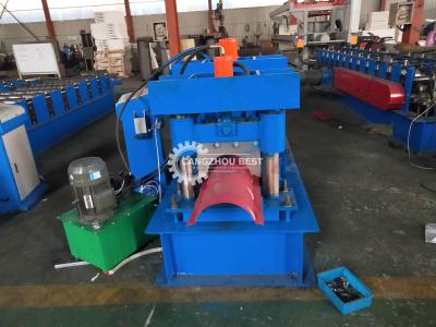 China Metsl Steel Glazed Tile Roof Ridge Cap Machine With 18 Month Warranty for sale