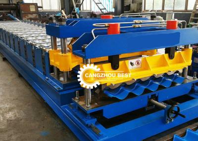 China Building Material Glazed Wave Steel Roof Tile Forming Machine Plc Control for sale