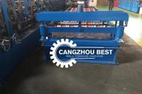 China Aluminum Colored Metal Roof Panel Roll Forming Machine PLC Control System for sale