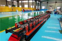 China Low Noise Roof Ridge Cap Roll Forming Machine With Single Chain Transmission for sale