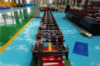 China Low Noise Roof Ridge Cap Roll Forming Machine With Single Chain Transmission for sale