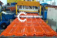 China Colorful Stone Coated Roof Tile Roll Forming Machine With 6pcs / Min Speed for sale