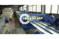 China Manual Decoiler Automatic Cutting 1250mm Floor Deck Roll Forming Machine for sale
