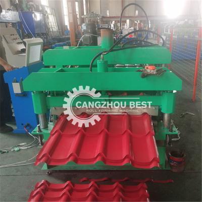China Trapezoid Steel Coil 740mm Roof Tile Roll Forming Machine For PPGI Material for sale