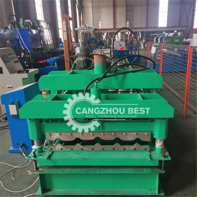 China Corrugated Metal 740mm PPGI Glazed Tile Roll Forming Machine for sale