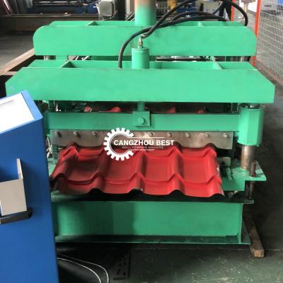 China Steel Metal Glazed 6m/min Roof Tile Roll Forming Machine For House for sale