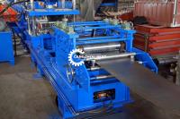 China 3 Waves Hydraulic Punching Cutting 2mm Guardrail Roll Forming Machine for sale