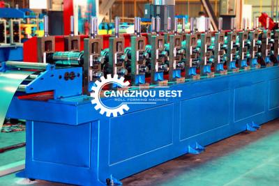 China PLC Metal 10m/Min Door Frame Forming Machine With Lock Hole Station for sale