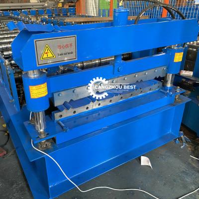 China Galvanized Metal Sheet V Crimp Plc 20mm Roofing Making Machine for sale