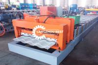 China 3kw 0.8mm Gearbox Drive Glazed Tile Roll Forming Machine for sale