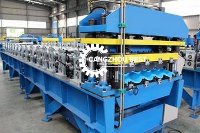China Trapezoidal 0.6mm 14m/Min Metal Roofing Machine for sale