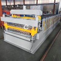 China Powerful PPGI Double Layer Profile Roof Tile Roll Forming Machine for sale