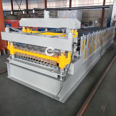 China Powerful PPGI Double Layer Profile Roof Tile Roll Forming Machine for sale