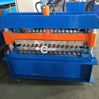 China PPGI Color Steel Automatic Cutting 0.3mm Corrugated Sheet Roll Forming Machine for sale