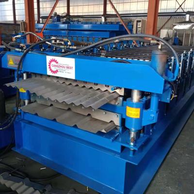 China Gymnasiums 0.3mm 3000w Corrugated Iron Rolling Machine for sale