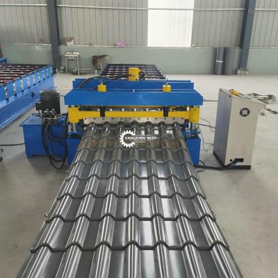 China Plc Speed 4-6m/Min Roof Tile Roll Forming Machine for sale