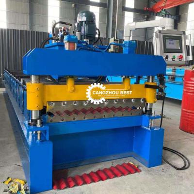 China Hydraulic Cutting 762mm Roofing Sheet Roll Forming Machine Seller for sale